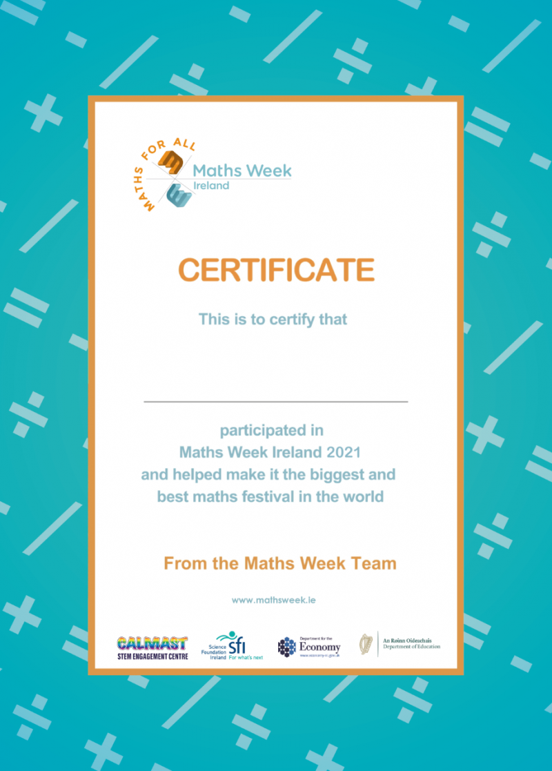Certificates – MATHS WEEK IRELAND